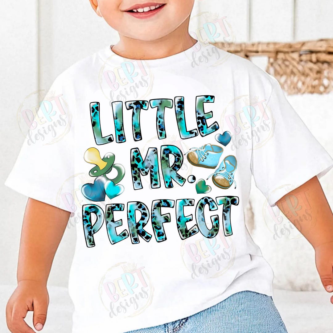 Little Mr Perfect Png Sublimation File, Baby Boy Sublimation Glitter ...