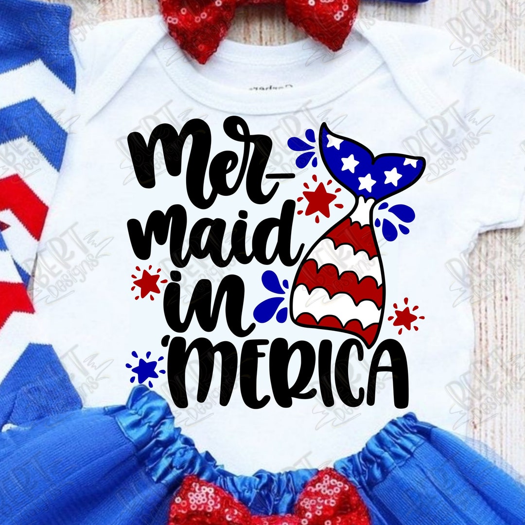 Mermaid in Merica Svg Cut File for Cricut Silhouette Independence Day ...