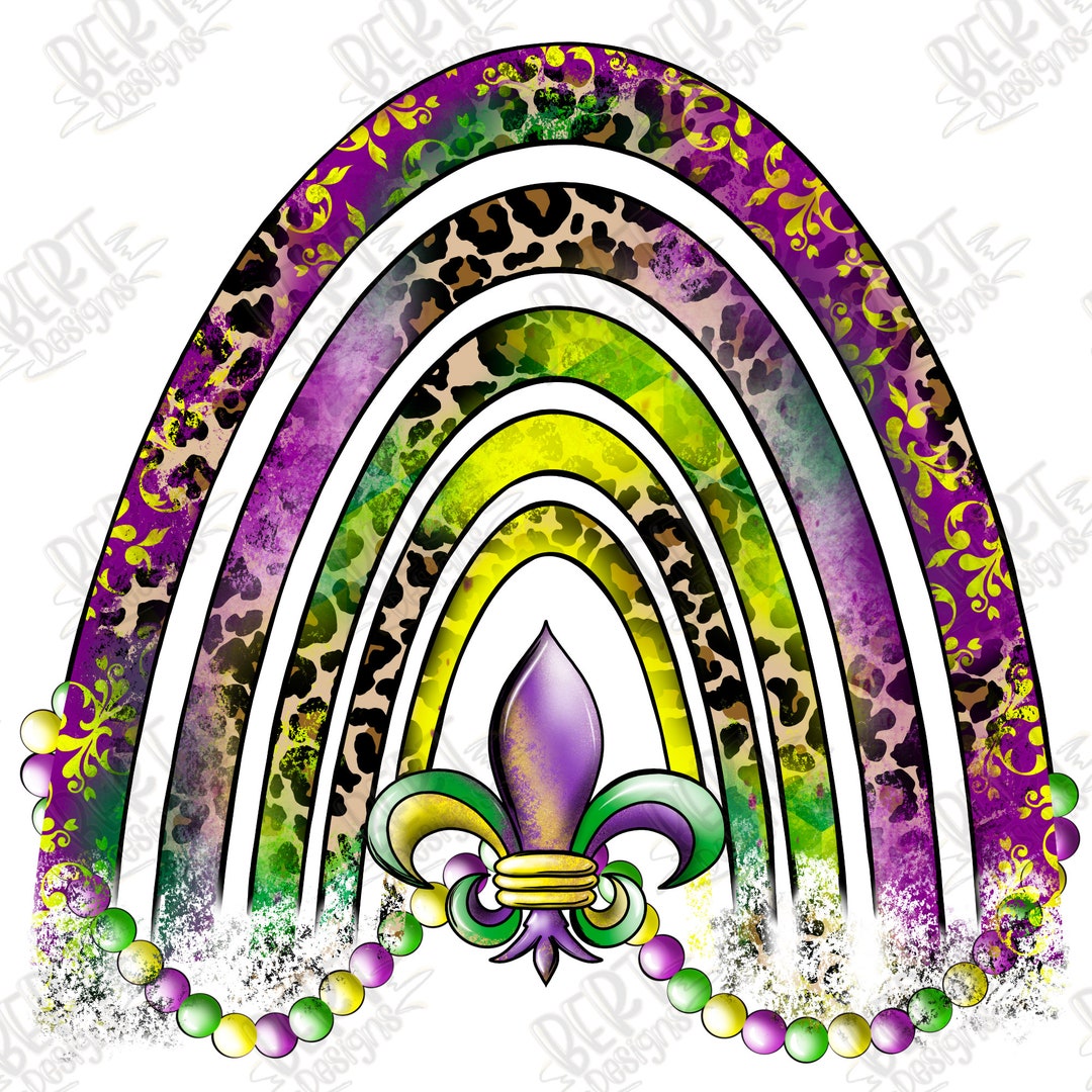 Mardi Gras Rainbow Png Sublimation Fleur De Lis Png Sublimation Parade ...