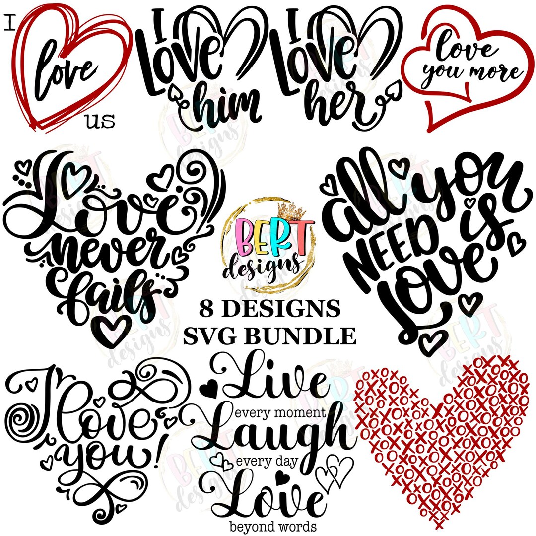 Valentine Svg Bundle Cut Files for Cricut, Heart Bundle Svg Couple ...