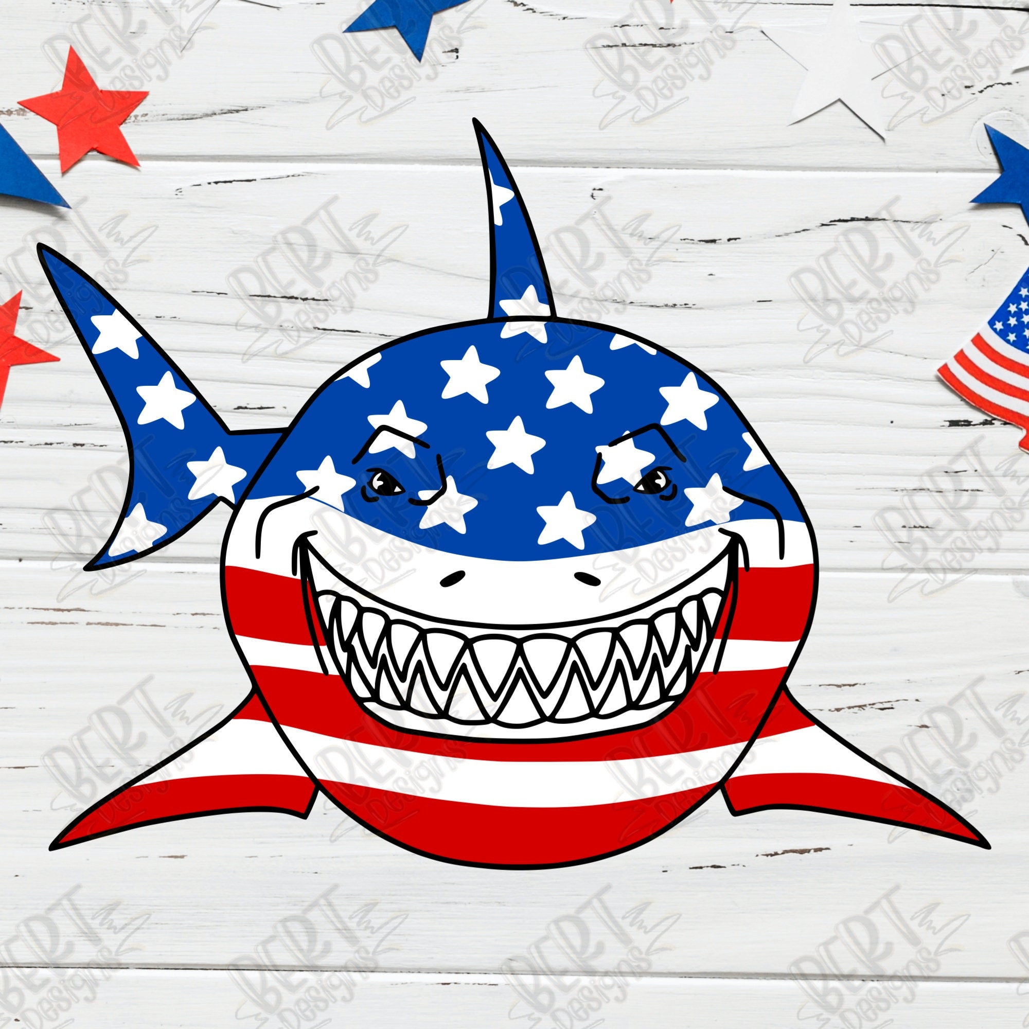 4th of July Shark Svg Cut File for Cricut Silhouette Independence Day ...