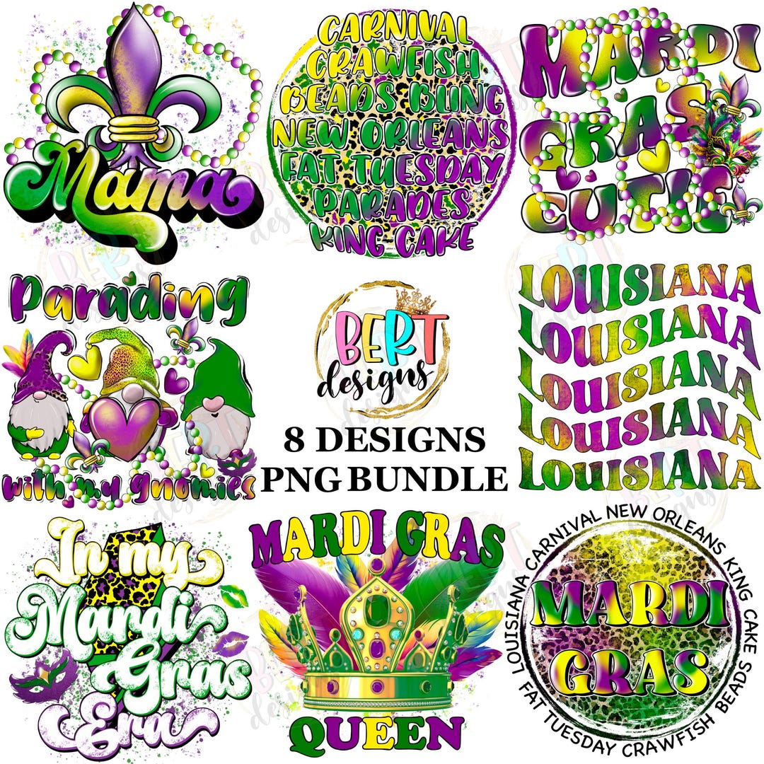 Mardi Gras Bundle Png Sublimation Carnival Clipart, Louisiana Bundle ...