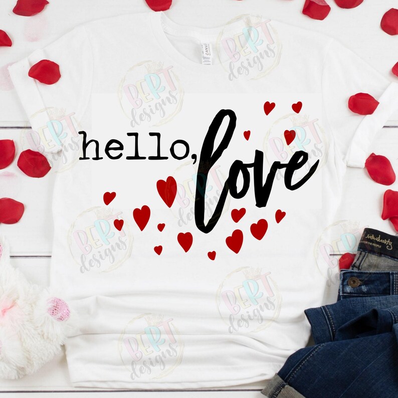 Hello Love Svg Cut Files for Cricut, Valentine Front Door Wood Sign Svg ...