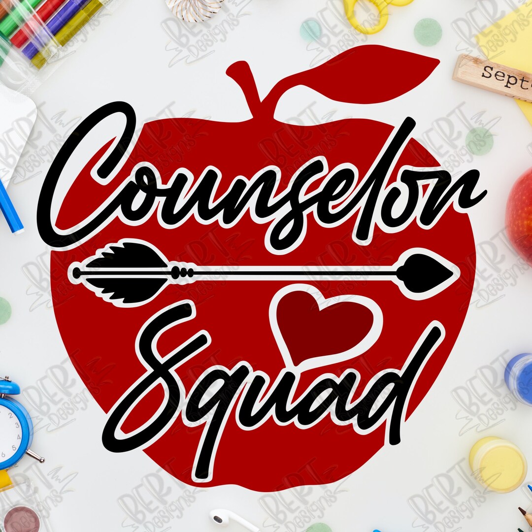 Counselor Squad Svg Cut File for Cricut Silhouette Apple Clipart Svg ...