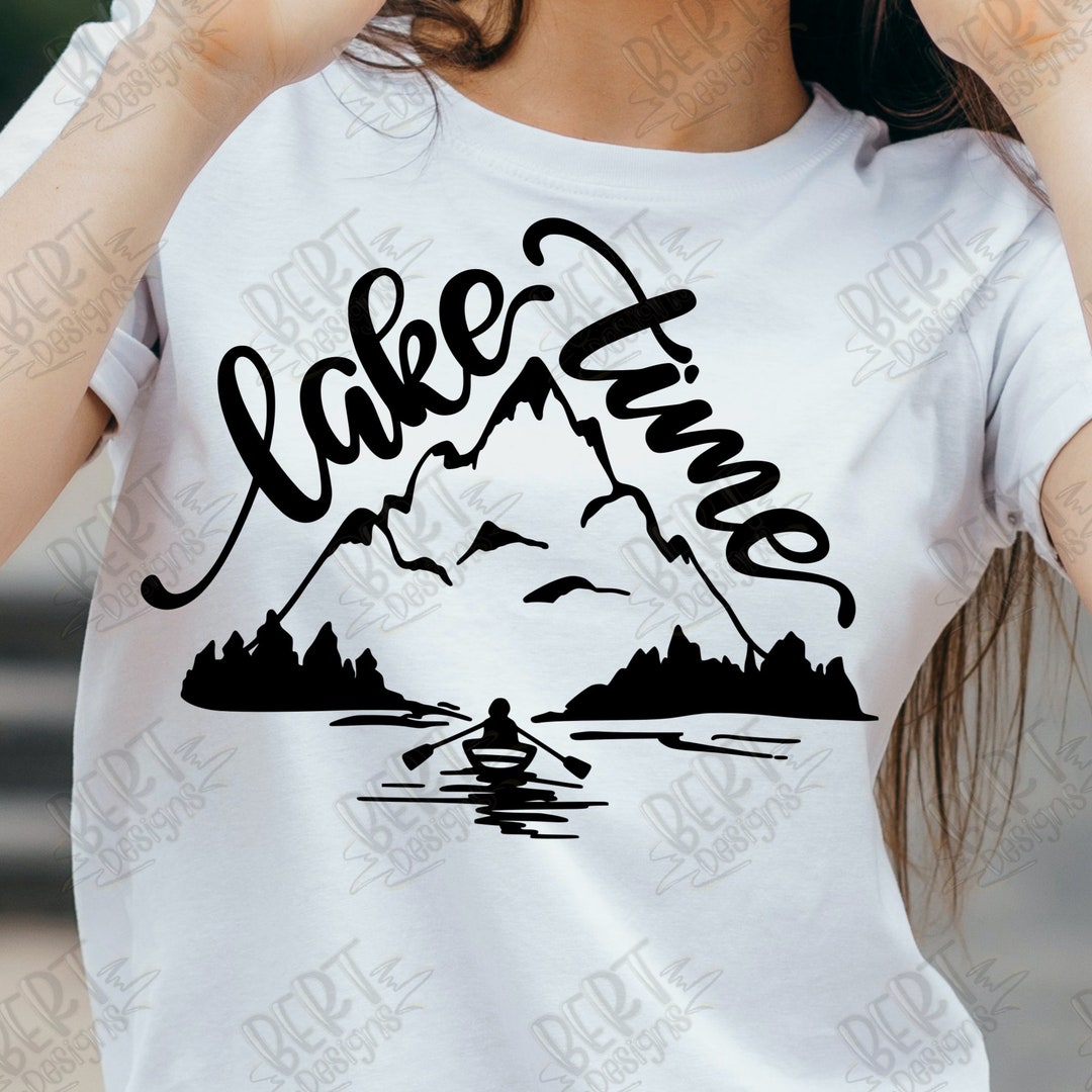 Lake Time Svg Cut File for Cricut Silhouette Lake Landscape Svg Clipart ...