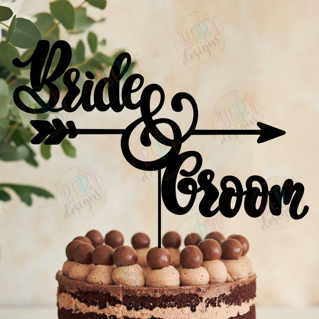 Bride and Groom Cake Topper Svg, Wedding Cake Topper Mr and Mrs Svg ...