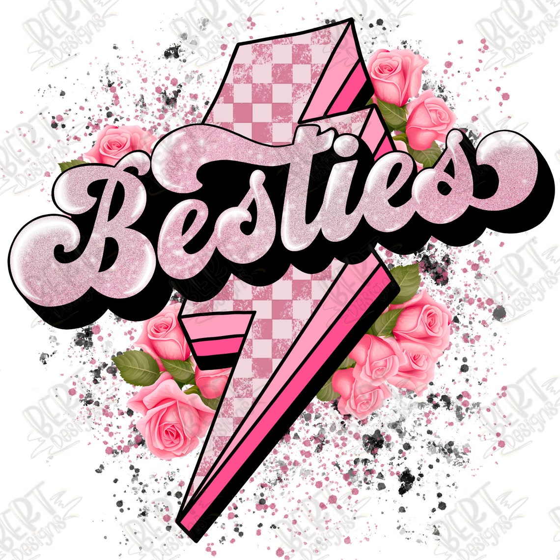 Besties Sublimation Png File Lightning Bolt Png Clipart Best Friends ...