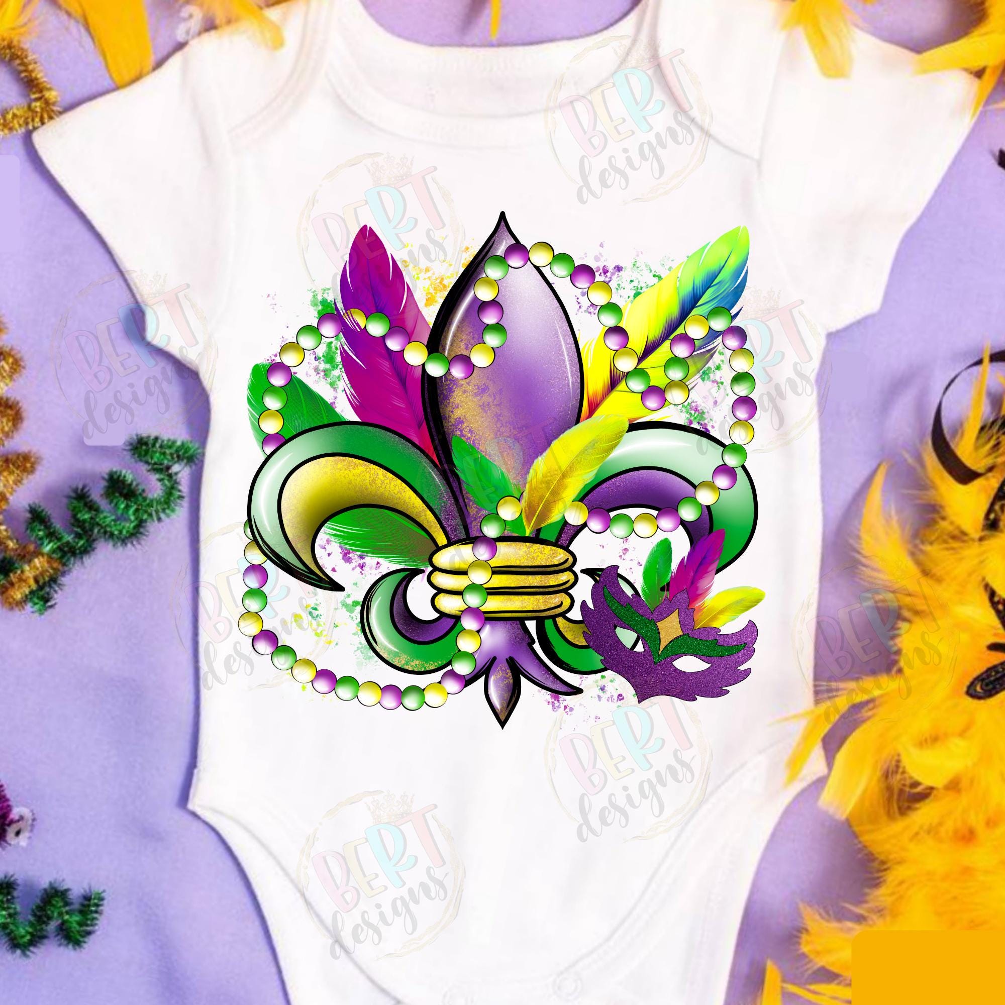 Mardi Gras Fleur De Lis PNG: Masquerade Mask Clipart (digital Download ...