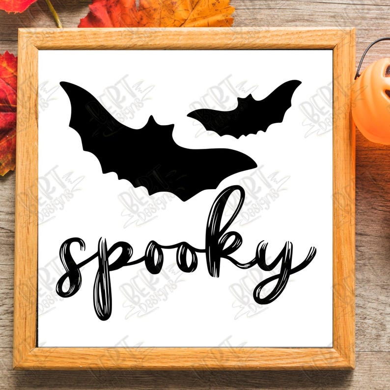 Spooky Svg Cut File for Cricut Silhouette Halloween Sign Svg Bats Svg ...