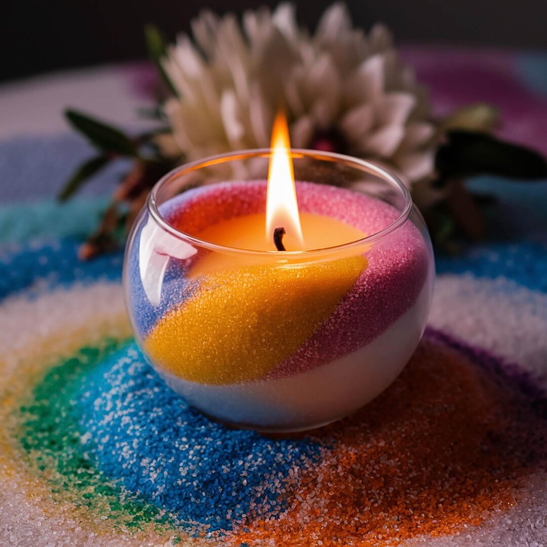 Colorful Natural Sand Candle Wax DIY Kit Wicks, Natural Plant Wax ...