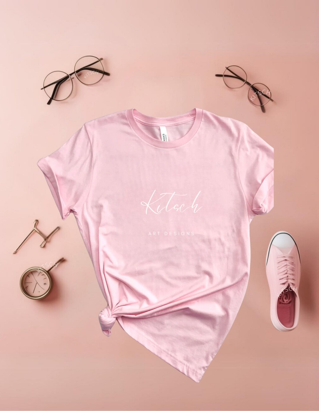 Bella Canvas 3001 Pink Mockup - Etsy