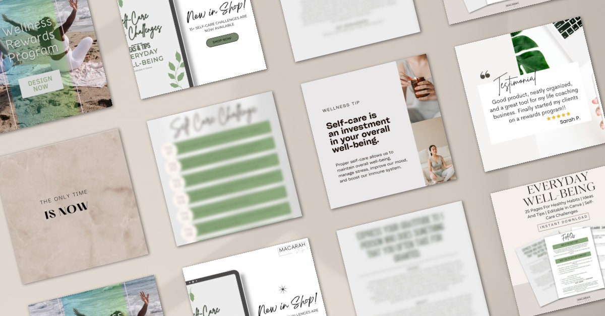 Self-care Challenges Canva Templates Everyday Well-being - Etsy Self-care Challenges Canva Templates Everyday Well-being - Etsy