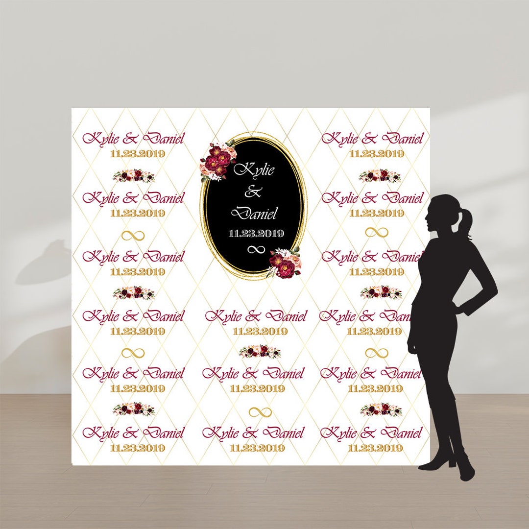Printable Step and Repeat Wedding Photo Booth Backdrop, Step and Repeat ...