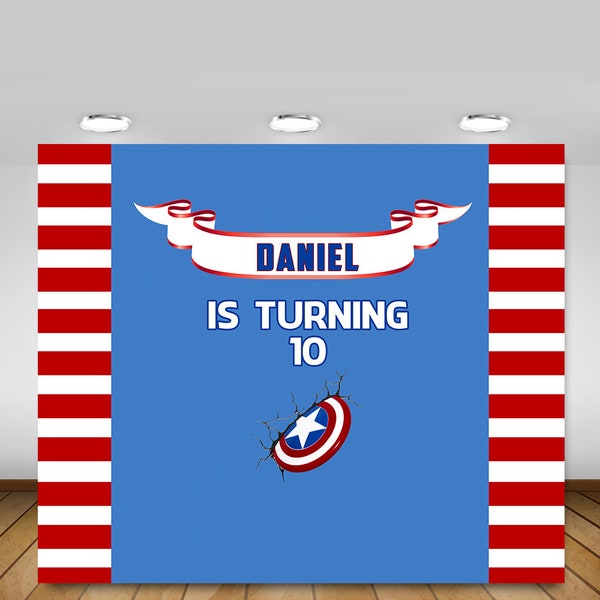 Captain America Birthday Backdrop - Etsy UK