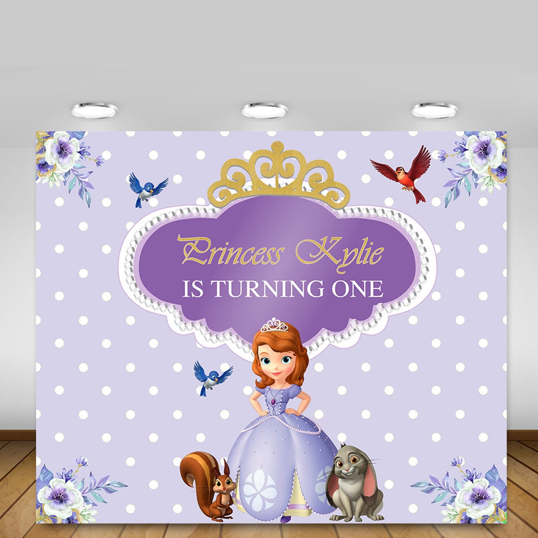 Printable Disney Princess Sofia Birthday Party Backdrop, Princess Sofia ...