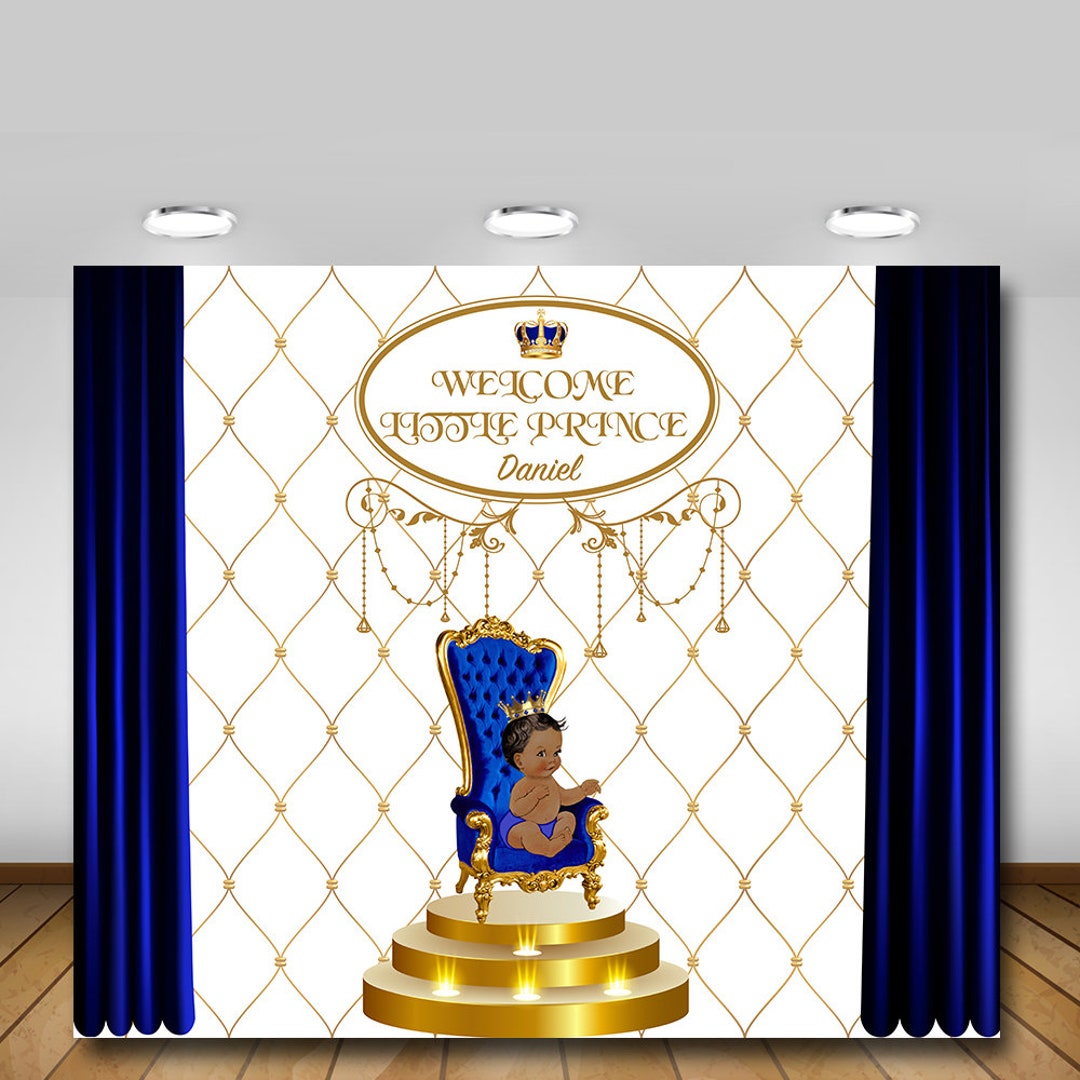 Printable Little Prince Backdrop, Little Prince Baby Shower, Royal ...