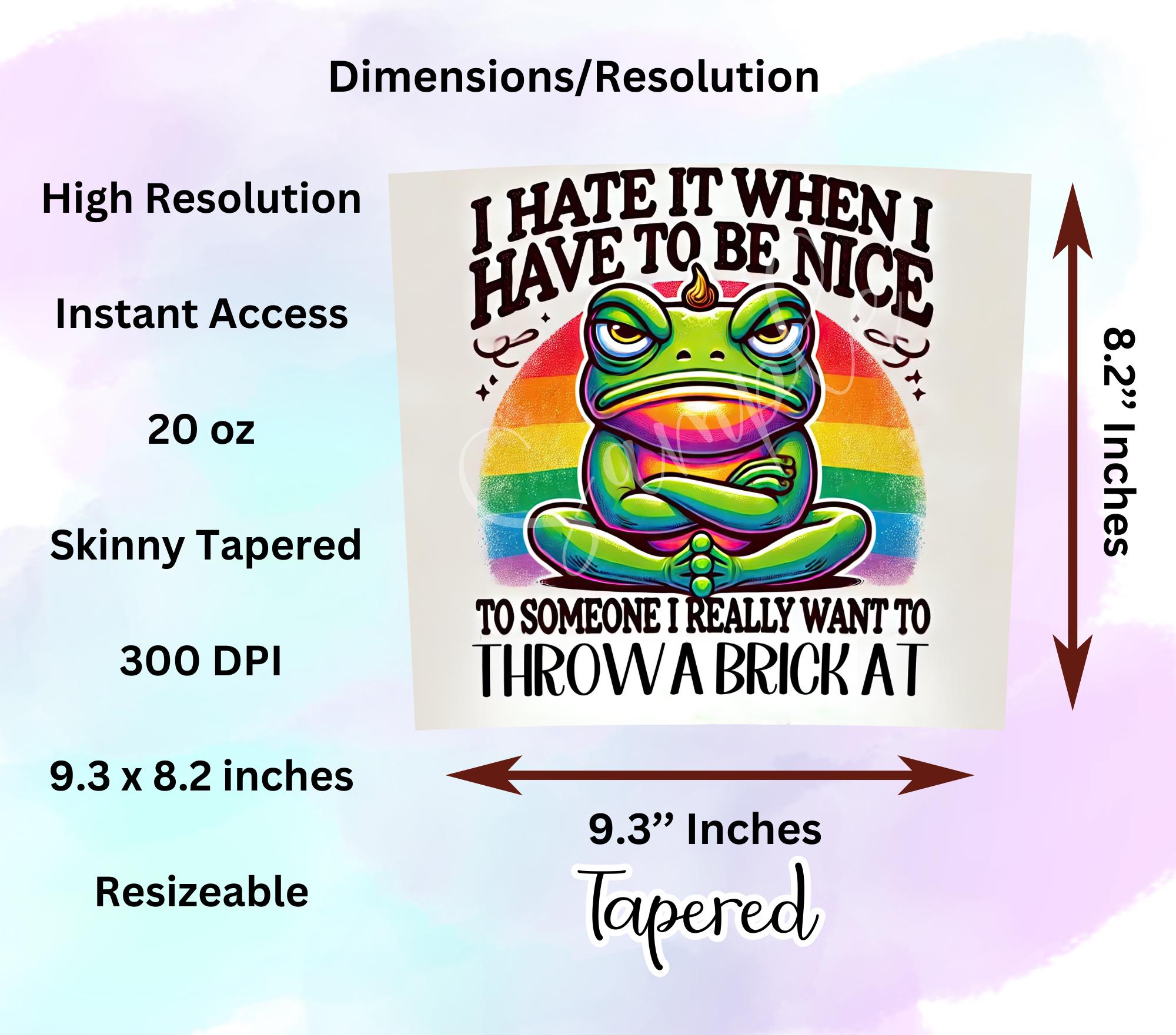 Sassy Frog Png Funny Frog Png 20 Oz Skinny Tumbler Wrap Design Digital ...