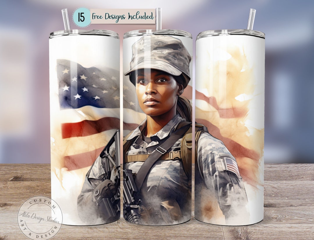 Military Tumbler Strong Women of Color Women Empowerment 20oz Skinny ...