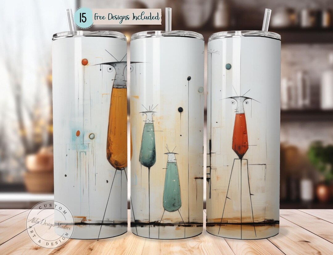 Abstract Art Stick People Design Abstract PNG Quirky Funny Tumbler 20oz ...