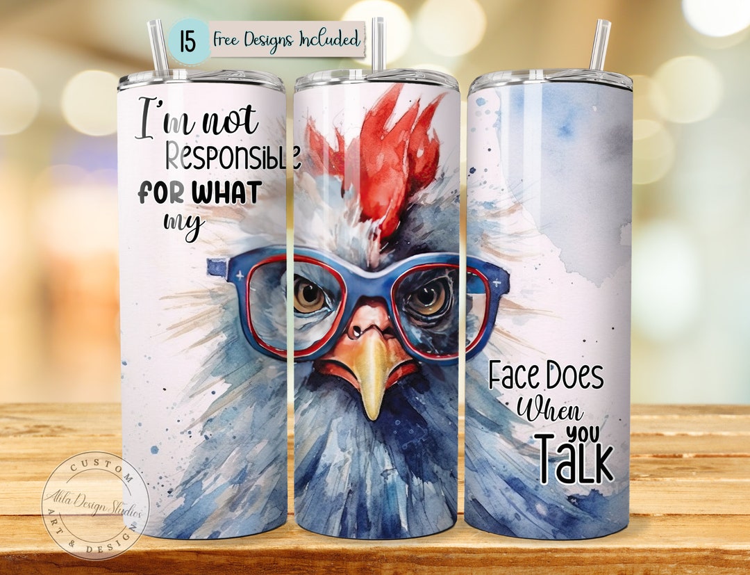 Angry Chicken Cluck Around Funny Chicken Clucks to Give 20oz Skinny ...