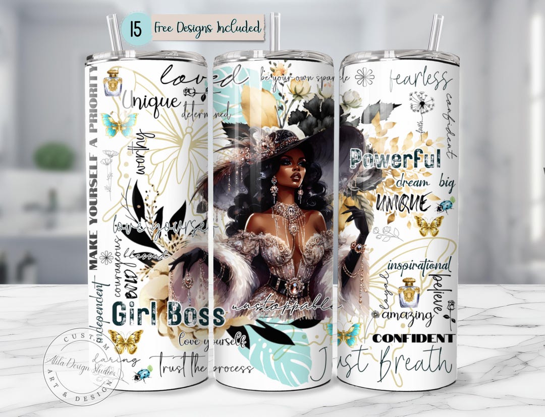 Luxury Girl Boss Design Empowerment 20oz Skinny Tumbler Inspirational ...