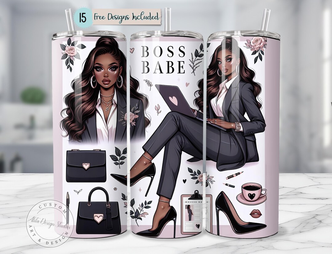Boss Babe Png Tumbler Wrap Chic Business Woman Png Sublimation Skin 20 ...