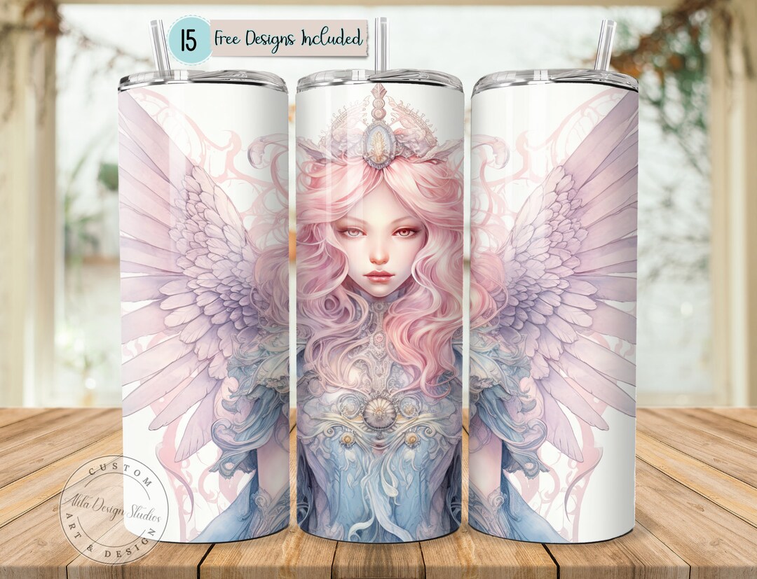 Anime Angel Tumbler Angel Wings Tumbler Design 20oz Skinny Tumbler ...
