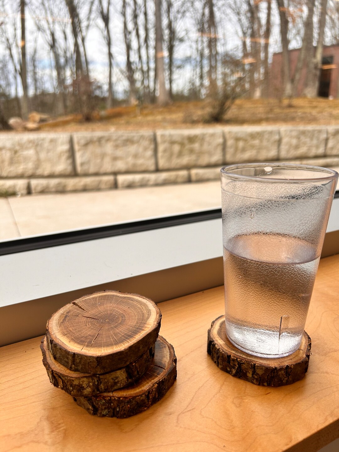 Natural Wood Disc Coaster - Etsy