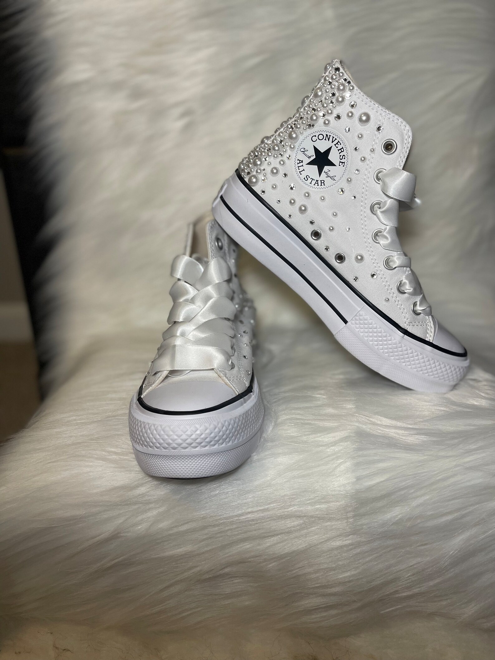 Custom Bling Platform Converse - Etsy