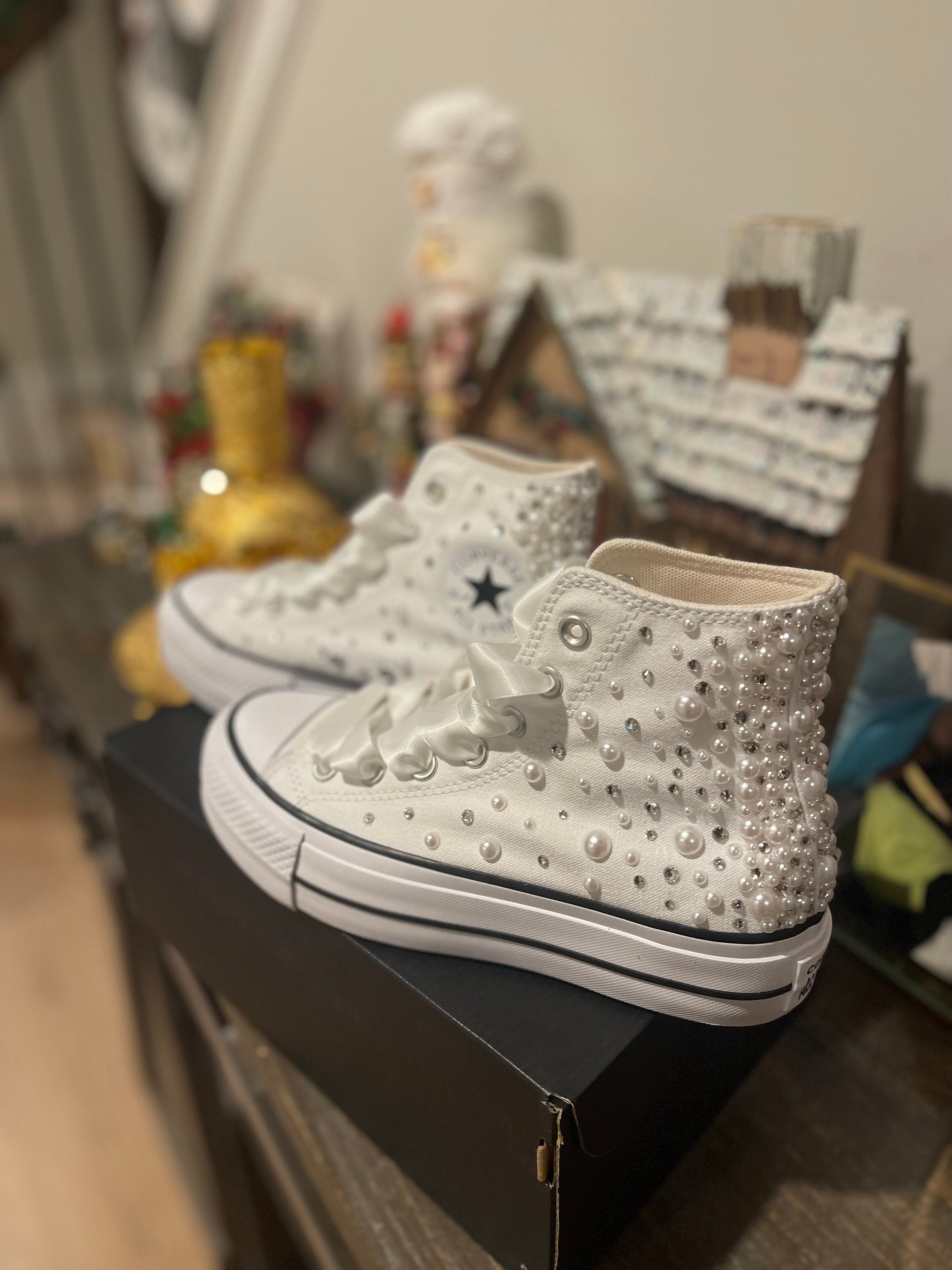 Custom Bling Platform Converse - Etsy