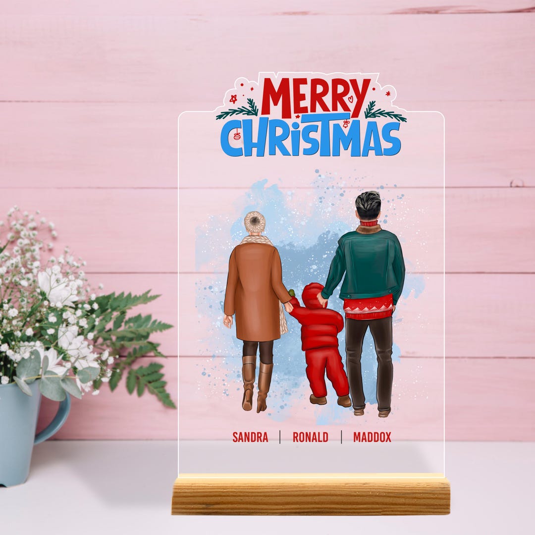 Personalized Acrylic Family Photo Stand, Christmas Gift - Etsy