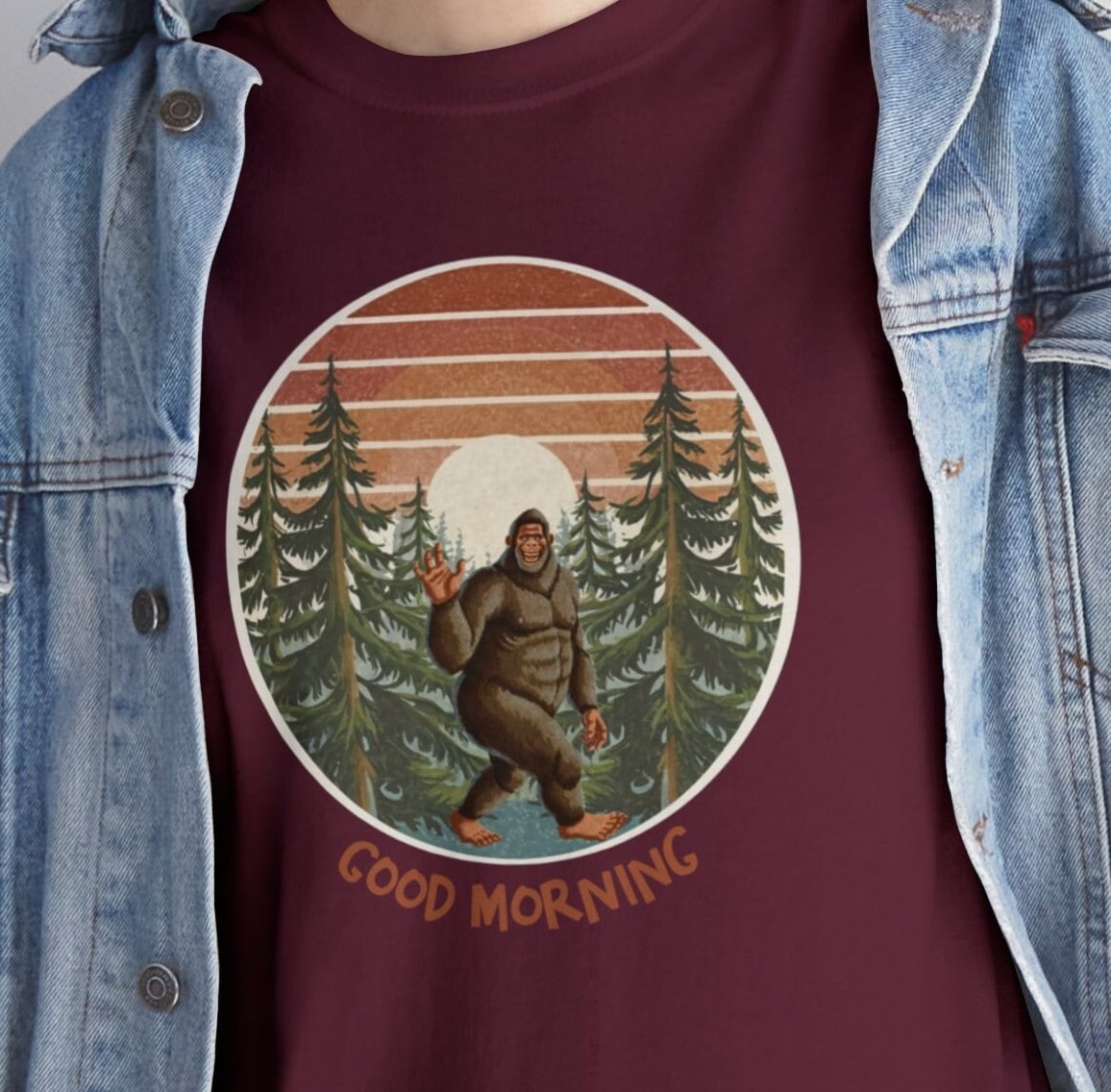 Bigfoot Good Morning Print Unisex Heavy Cotton T-shirt - Etsy