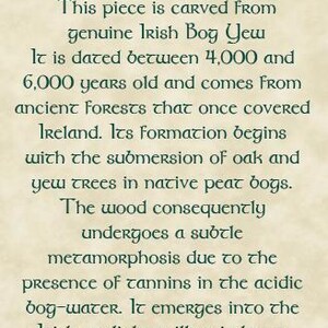 Irish Bog Yew Wood Pendant, Ancient Celtic Wood Necklace, Unique Irish ...
