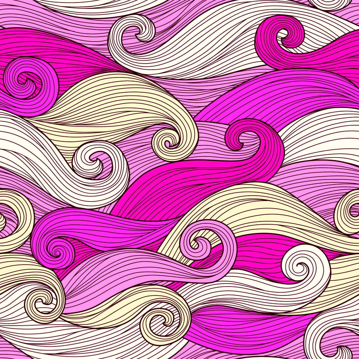 Seamless Aquatic Waves-digital Download Instant Oceanic Bliss-perfect for Scrapbooking ...