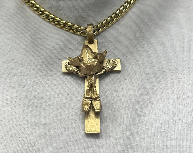 Shadow the Hedgehog Crucifix Pendant for Necklaces 3D Printed, Chains ...