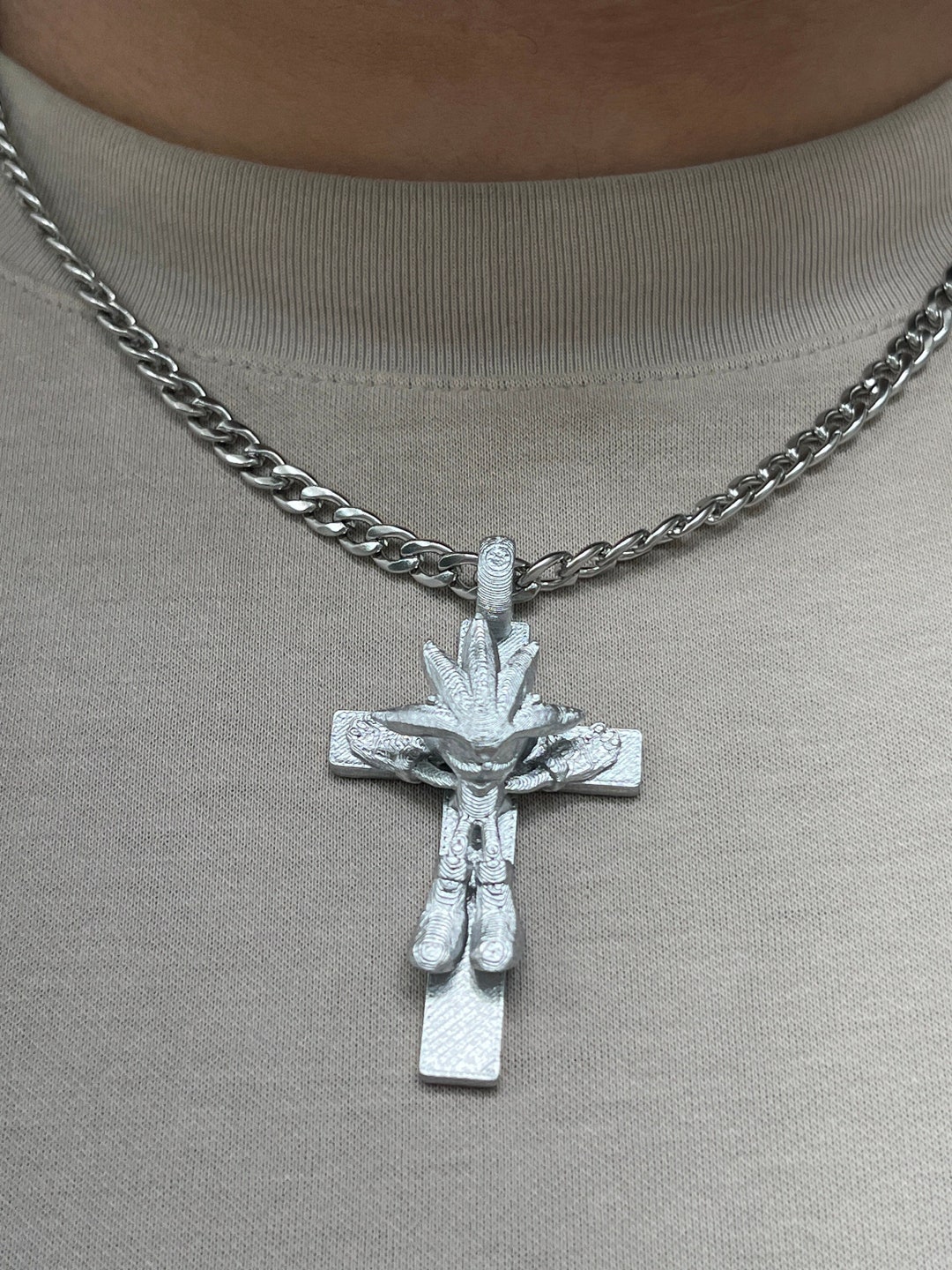 Silver the Hedgehog Crucifix 3D Printed Pendant for Necklaces, Chains ...