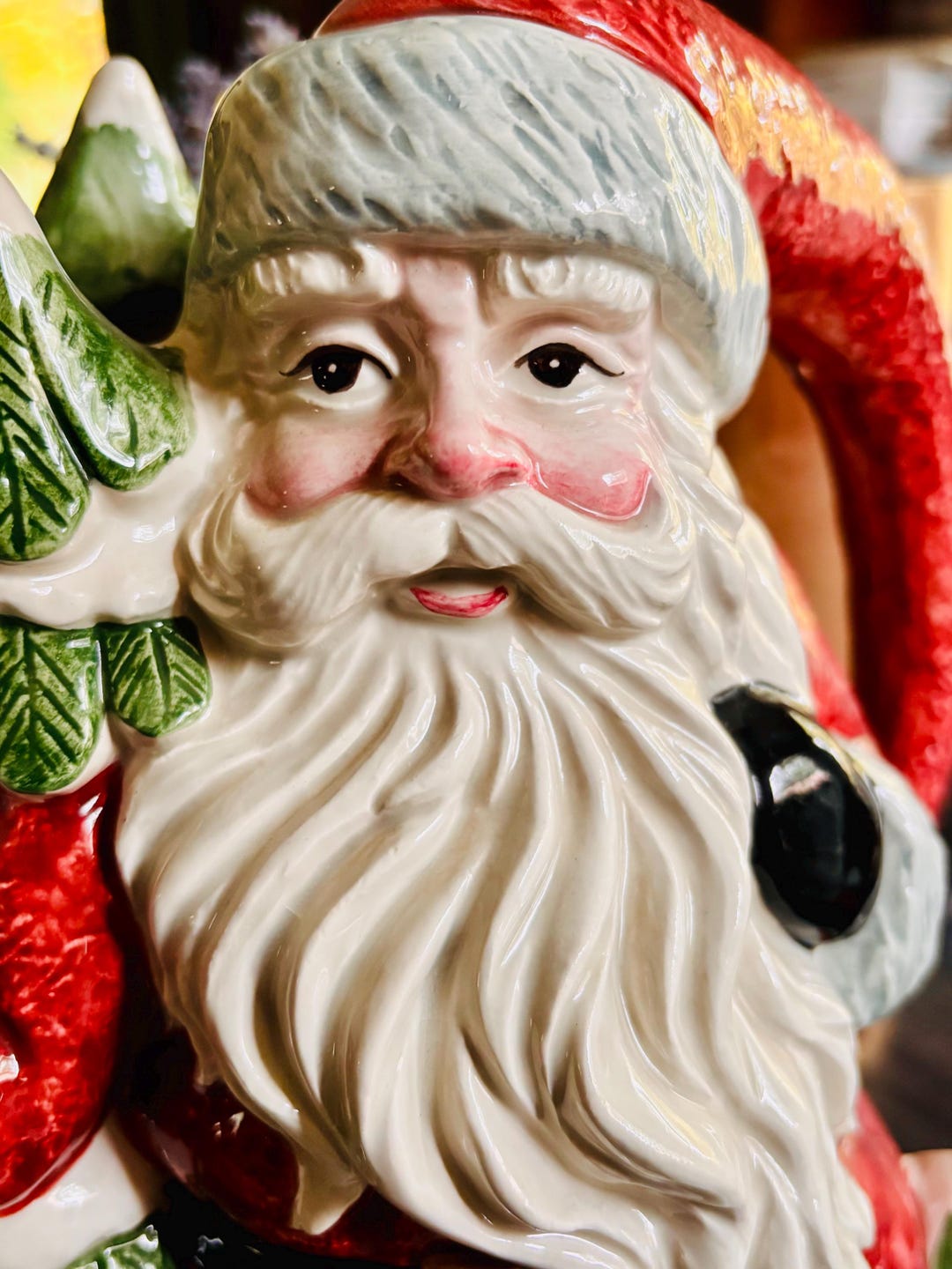 Vintage 1990 Omnibus Santa Claus Pitcher: Porcelain Collectable Holiday ...