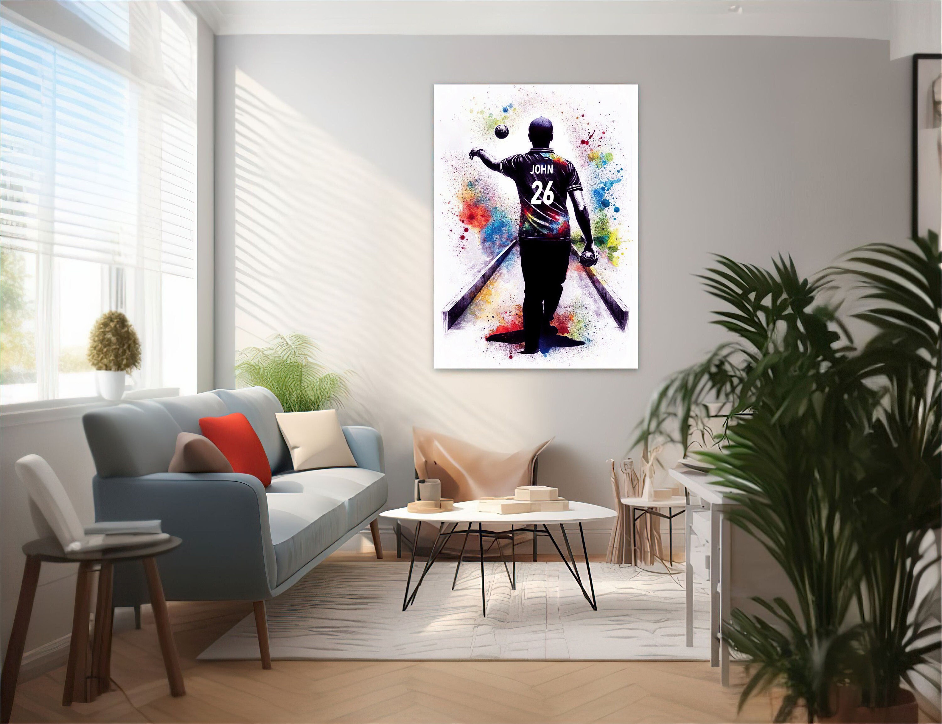 Personalized Pétanque Player Poster | Customizable Man Poster ...