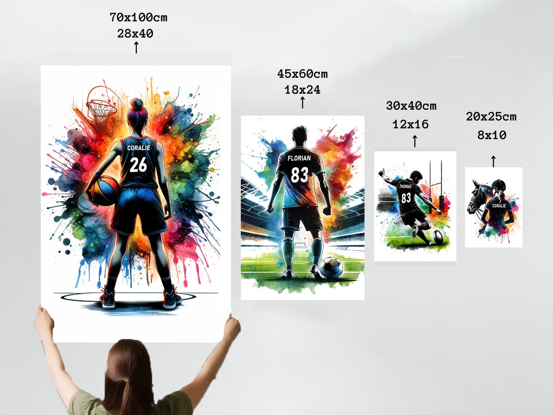 Personalized Handball Player Poster | Customizable Girl Poster, Child ...