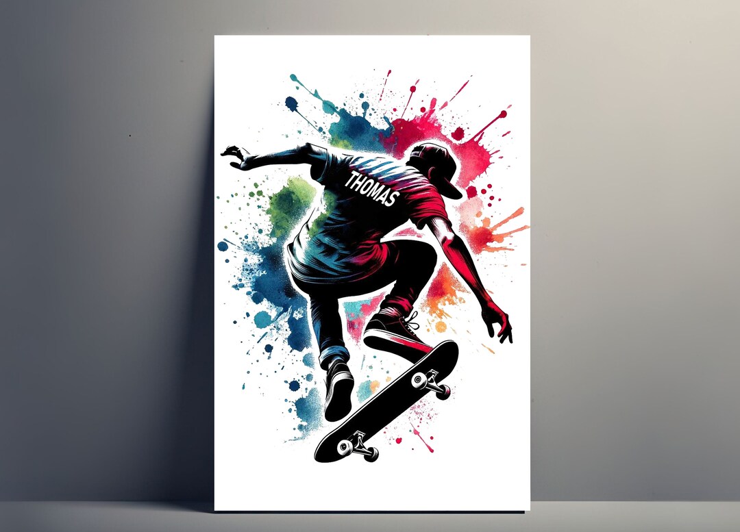 Personalized Skater Poster | Customizable Men's Skateboard Poster ...