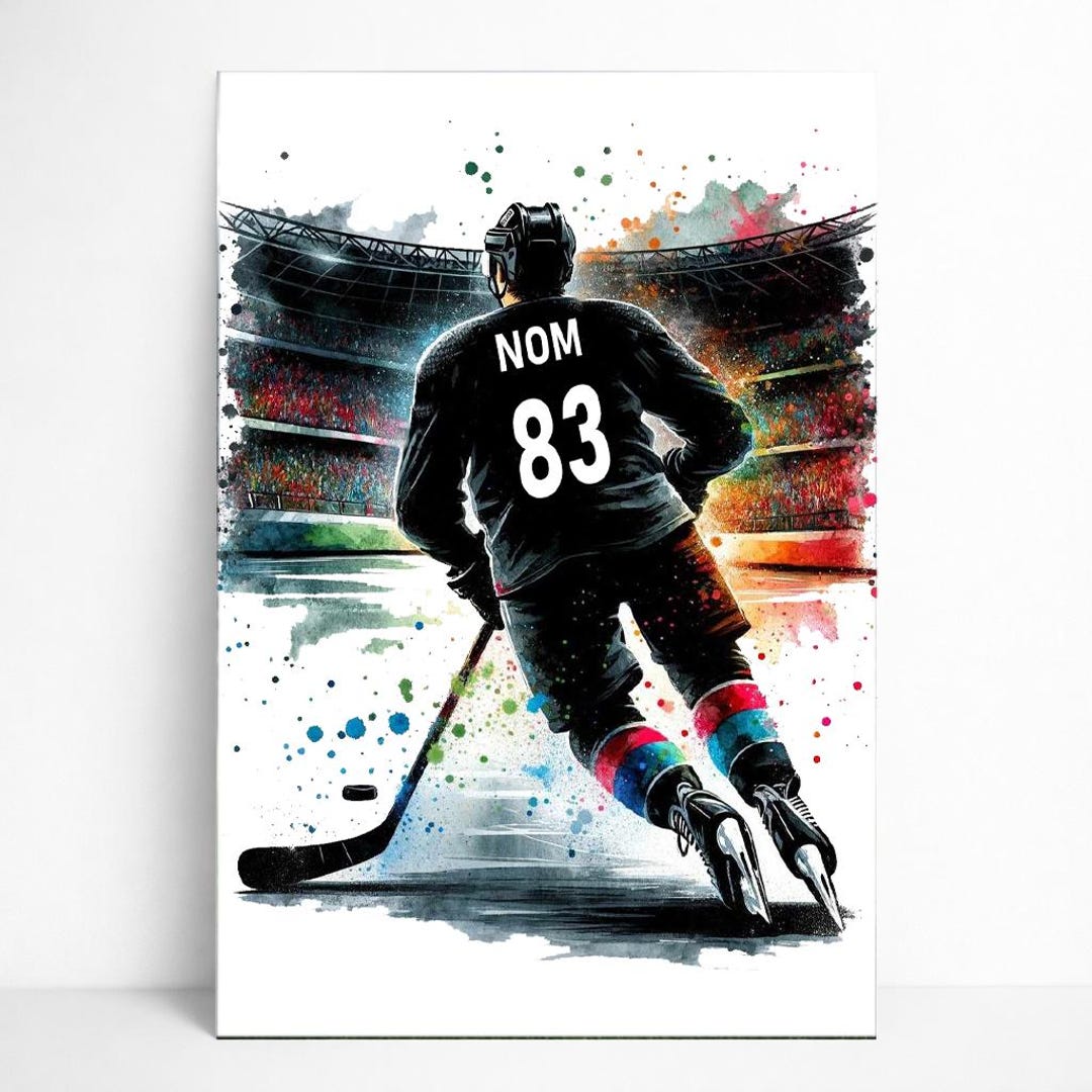 Personalized Hockey Player Poster | Customizable Hockey Poster, Sports ...
