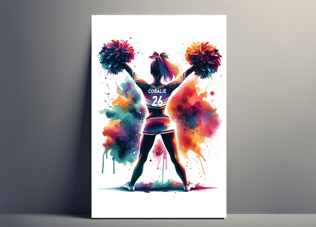 Personalized Cheerleader Poster Poster Woman Cheerleading Customizable ...