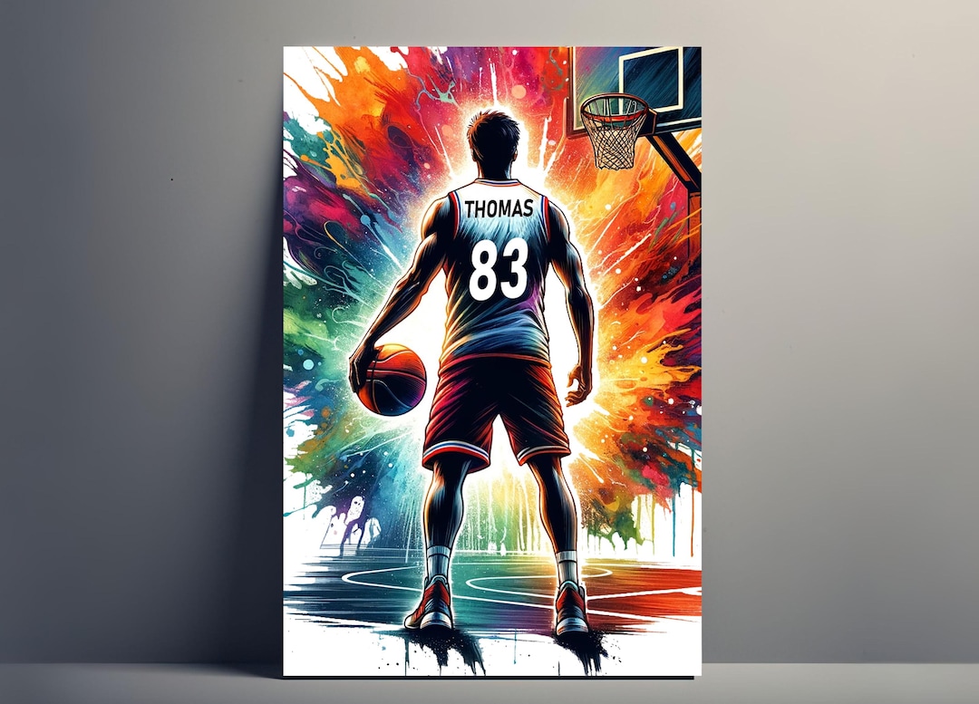 Personalized Basketball Player Poster | Customizable Men's Basketball ...