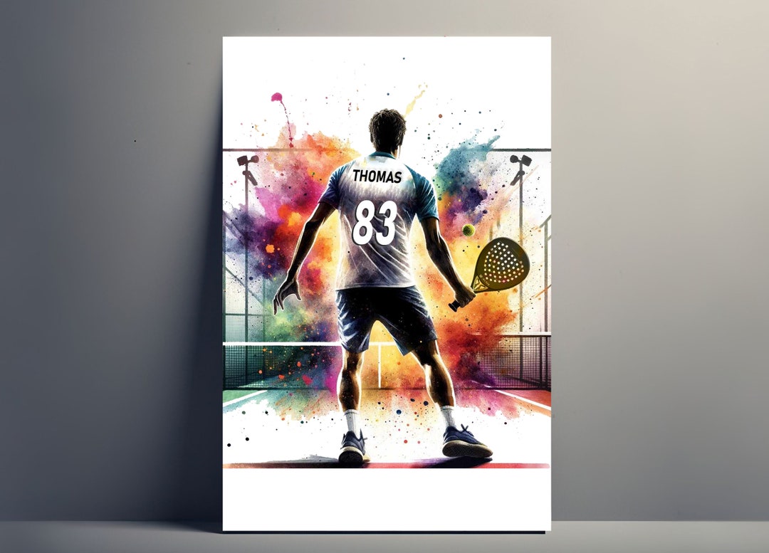 Personalized Padel Player Poster Customizable Padel Man Poster, Sport ...