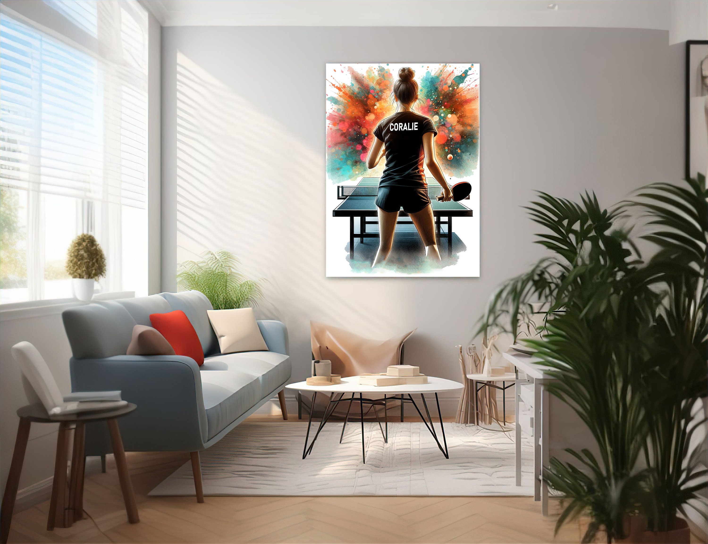 Personalized Ping-pong Player Poster | Customizable Table Tennis Poster ...
