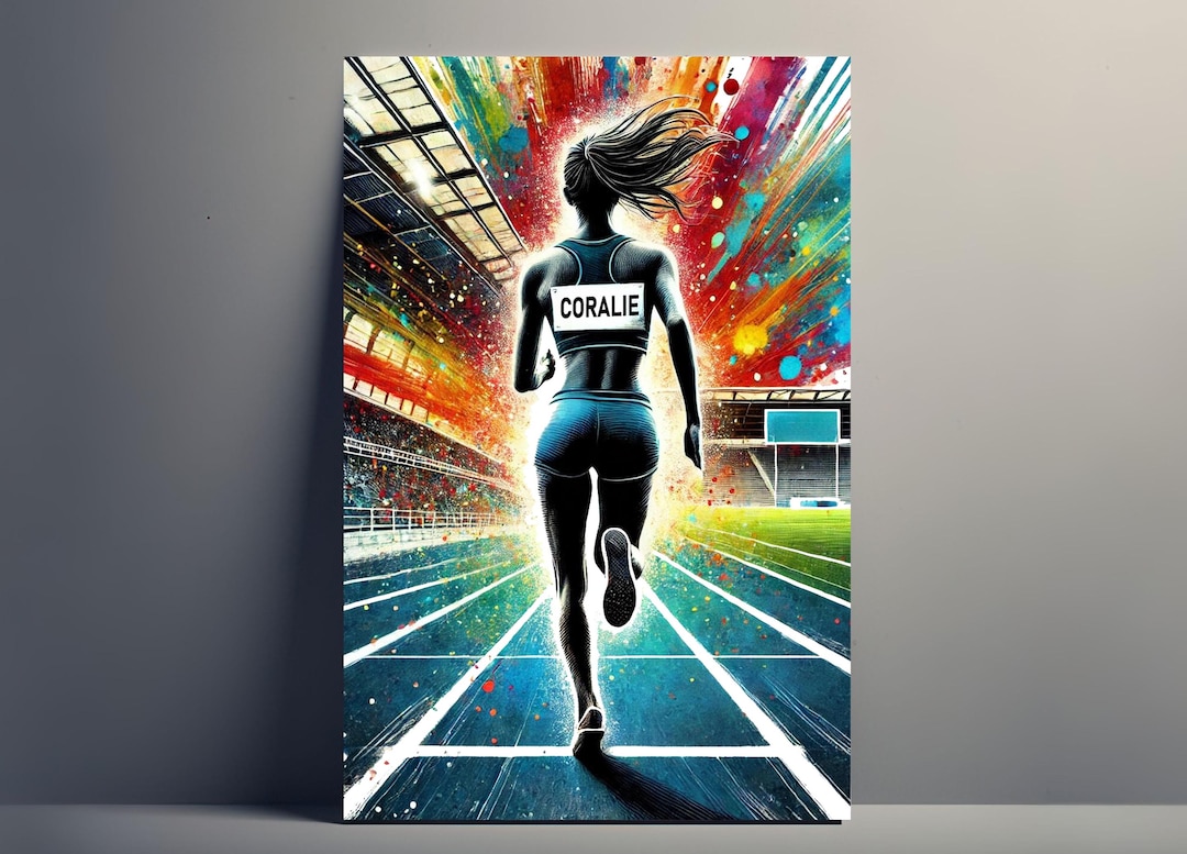 Personalized Poster Runner Girl | Customizable Poster Athletics Woman ...