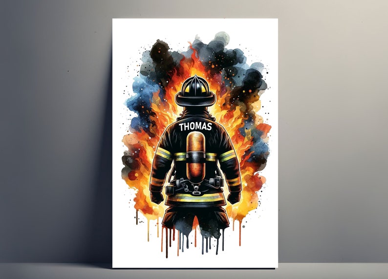 Personalized Firefighter Poster | Customizable Man Poster, Firefighter ...