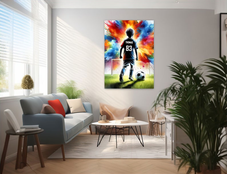 Personalized Football Player Poster | Customizable Child Boy Poster ...