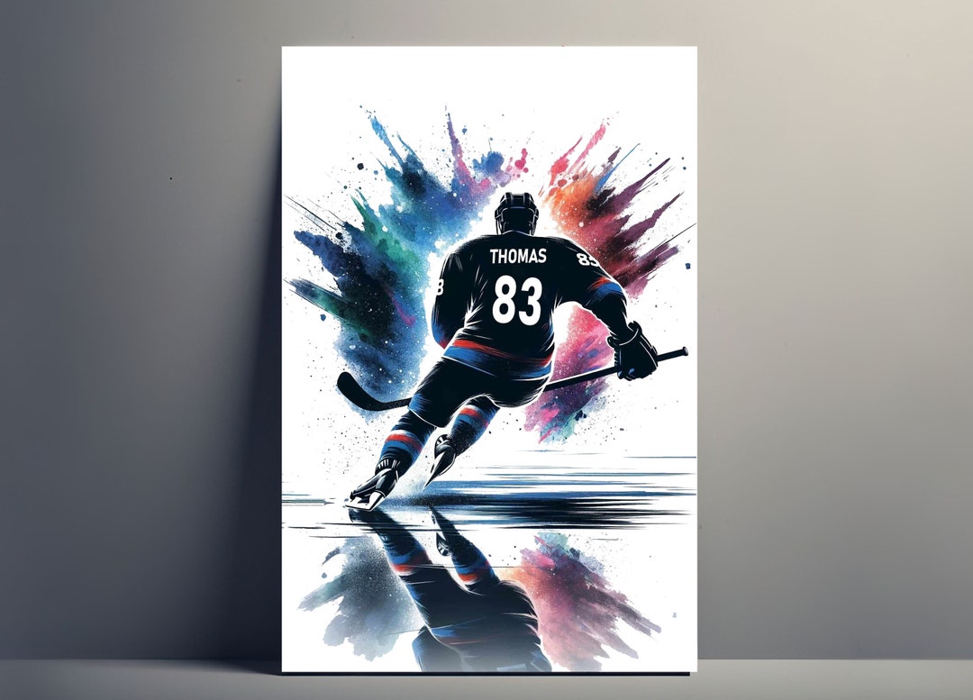 Personalized Hockey Player Poster Customizable Hockey Poster, Sport ...