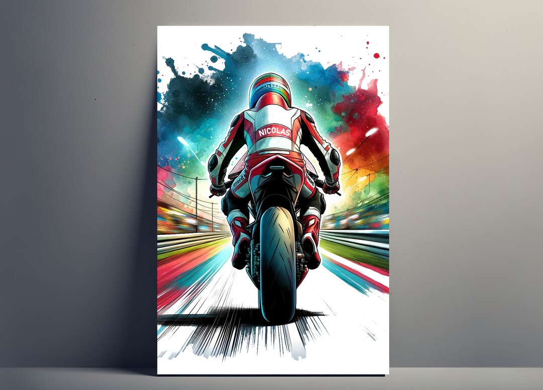 Personalized Biker Poster | Customizable Motorcycle Driver Poster ...